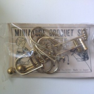 Miniature Brass Vintage Croquet Set / Made in Japan / Desktop ...