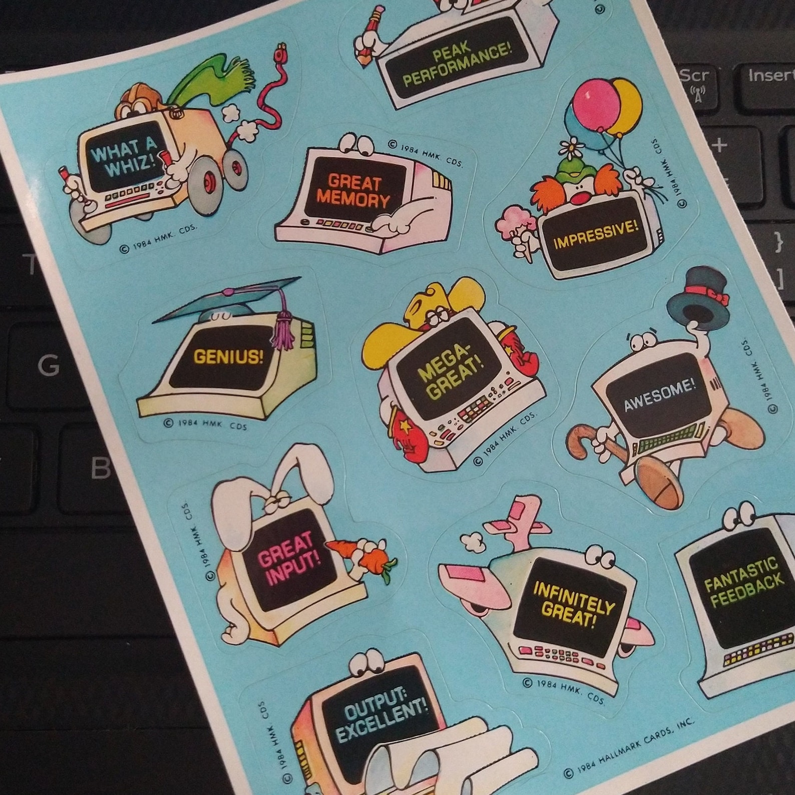 1980s COMPUTER Stickers : TWO Sheets of Vintage Stickers / Retro School ...
