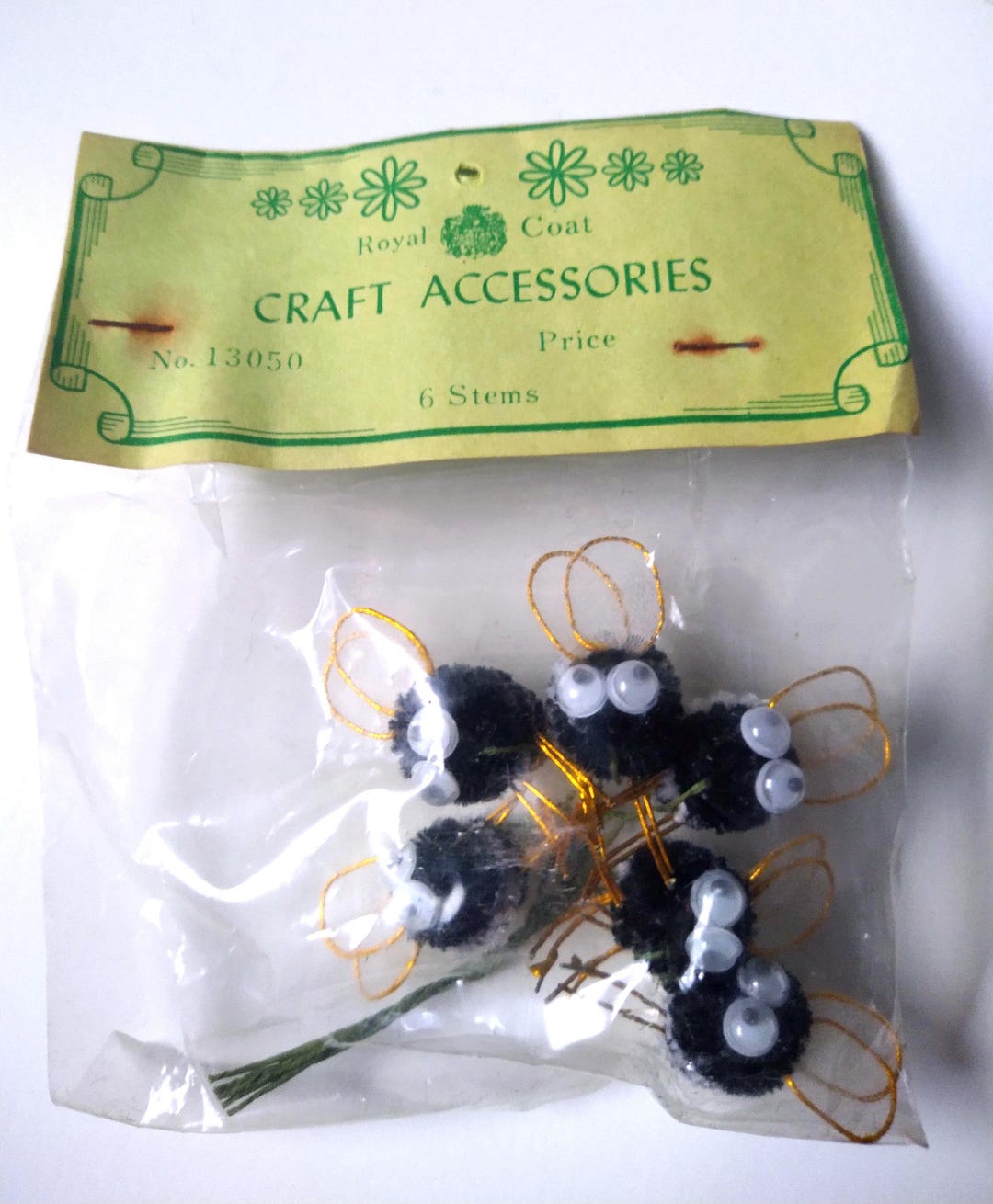 6pc Vintage Bundle of Chenille Bees With Googly Eyes / New Old Stock ...