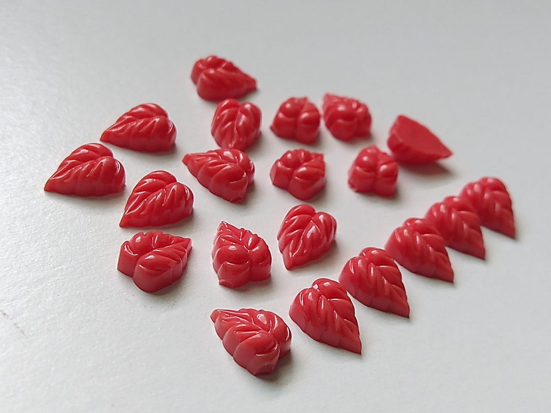30pcs Plastic PUFFY Leaf Vintage Flat Back Cabochons / Japan / Flatback ...
