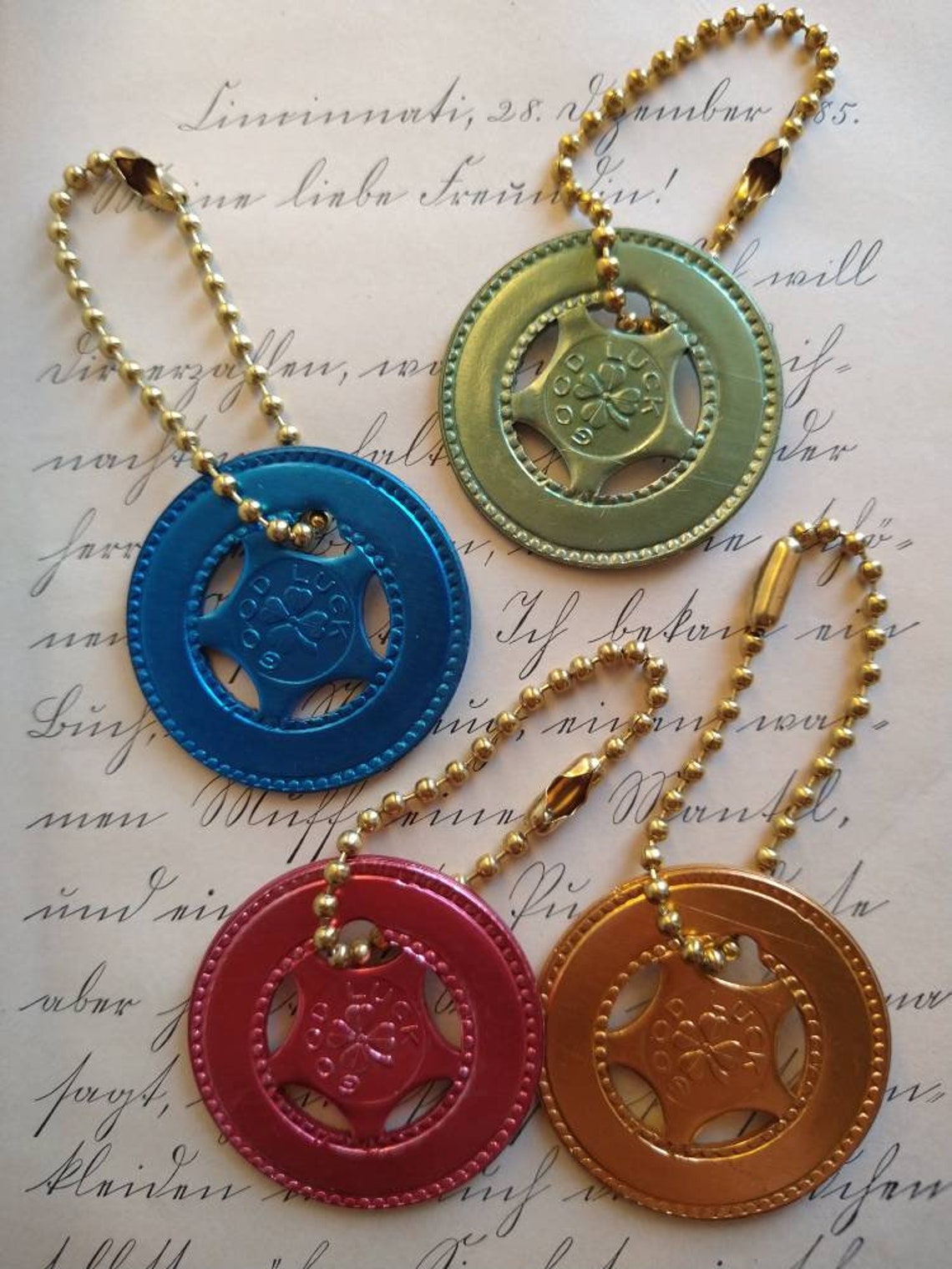 1pc Vintage good Luck Aluminum Token Key Chain / - Etsy