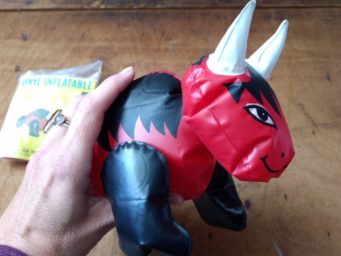Vintage mini Fighting Bull Vinyl Inflatable Toy - Etsy