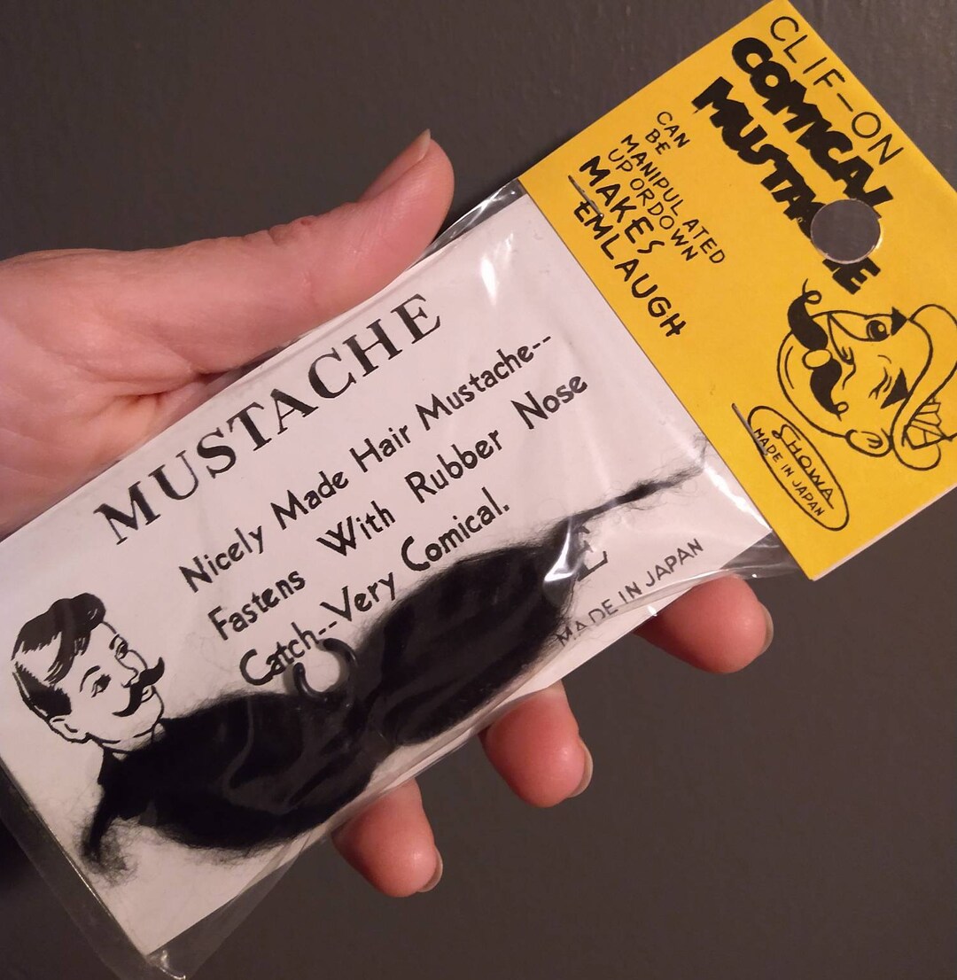 3pc - 12pc Goofy CLIF-ON Clip-on Comical Fuzzy Furry MUSTACHE Vintage ...