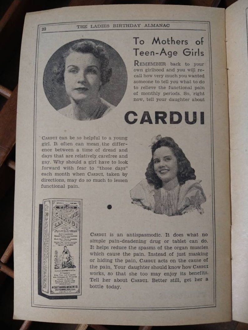 1953 Ladies Birthday Almanac / Vintage Advertising Ephemera, Black ...