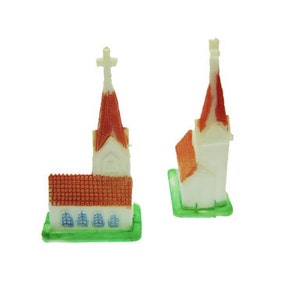 2pc Package of Church Vintage Plastic Miniatures / Hand Painted / Hong ...