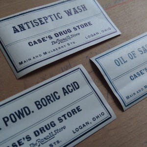 20pc AUTHENTIC Vintage Pharmacy Labels : CHOICE Antiseptic Wash ...