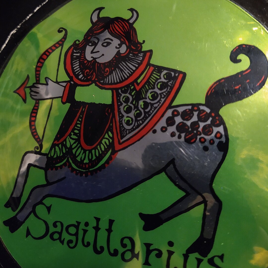 LAST ONE: 1970s SAGITTARIUS Vintage Mylar Sticker / Pressure Sensitive ...