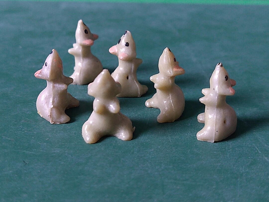 6pc MINIATURE MICE Vintage Plastic Minis / Miniature Gray Mouse Lot ...