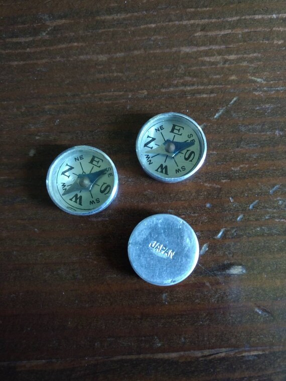 3pc Vintage Mini Metal Compass / Made in Japan / 17mm | Etsy