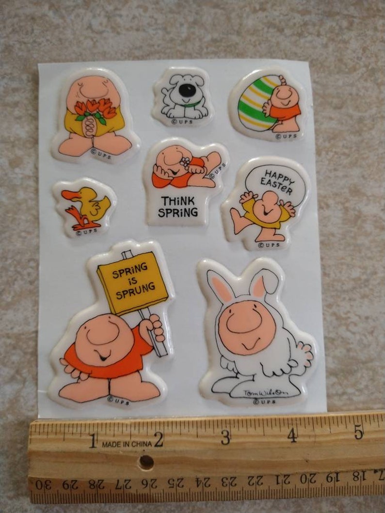 Vintage Sheet of ZIGGY Easter Puffy Stickers / Tom Wilson / Spring ...