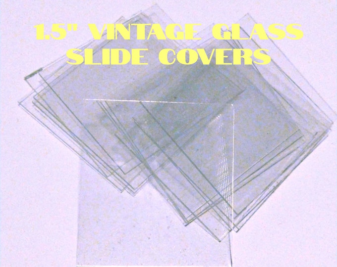 24pc Vintage Clear Glass Slide Covers for Mixed Media, Jewelry, Altered ...