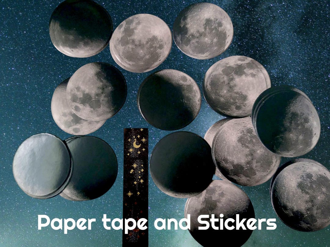 Moon Phase Stickers + Washi Tape Combo / Over 40 Stickers for Tracking ...