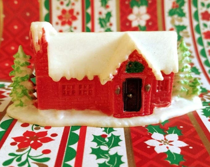 2pc Snowy Brick House Vintage Craft Miniatures / New Old Stock, Plastic ...