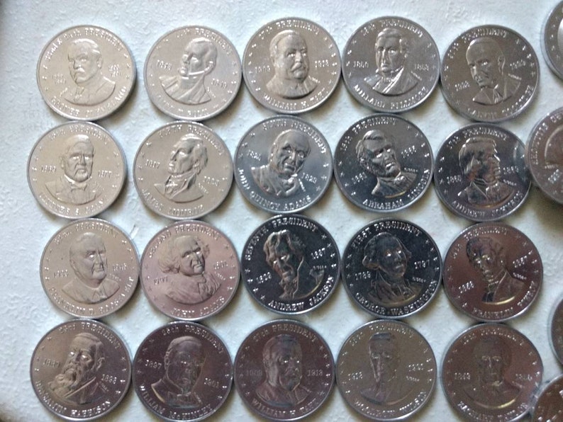 3pc 6pc 12pc Vintage 1960s MR. PRESIDENT Shell Gas Station Coin Game ...