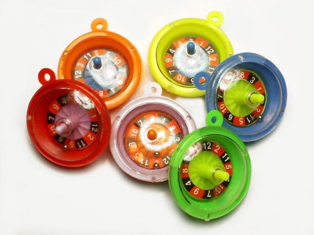 4pc Vintage Spinning ROULETTE Wheel Pendant Charms Assorted Colors ...