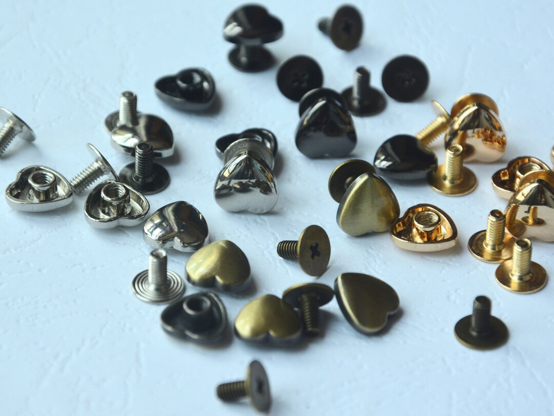 10pcs 10mm Heart Shape Chicago Screw Rivet , Label Fastener, Heart ...