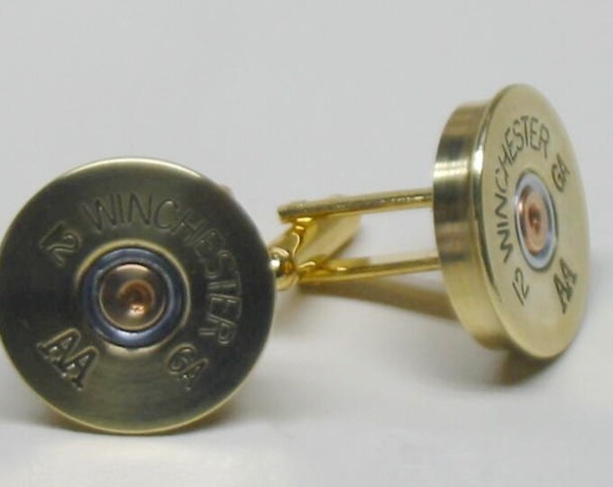 Shotgun Shell Cufflinks Brass Head Gold Tone Cufflink Father's Day Gift ...