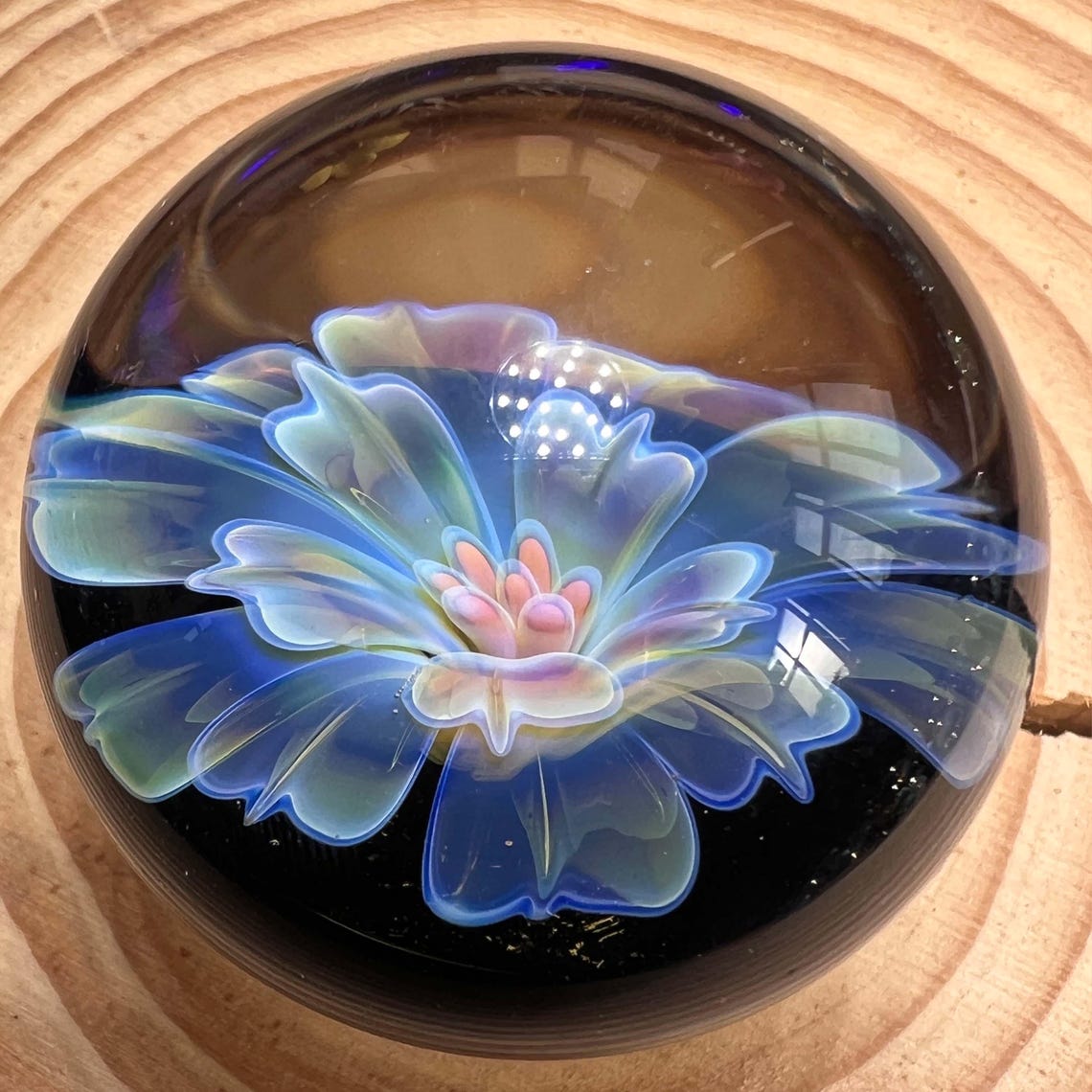 Flowers Glass Ball | Blown Flower Glass | Opal Flower Glass Ball ...