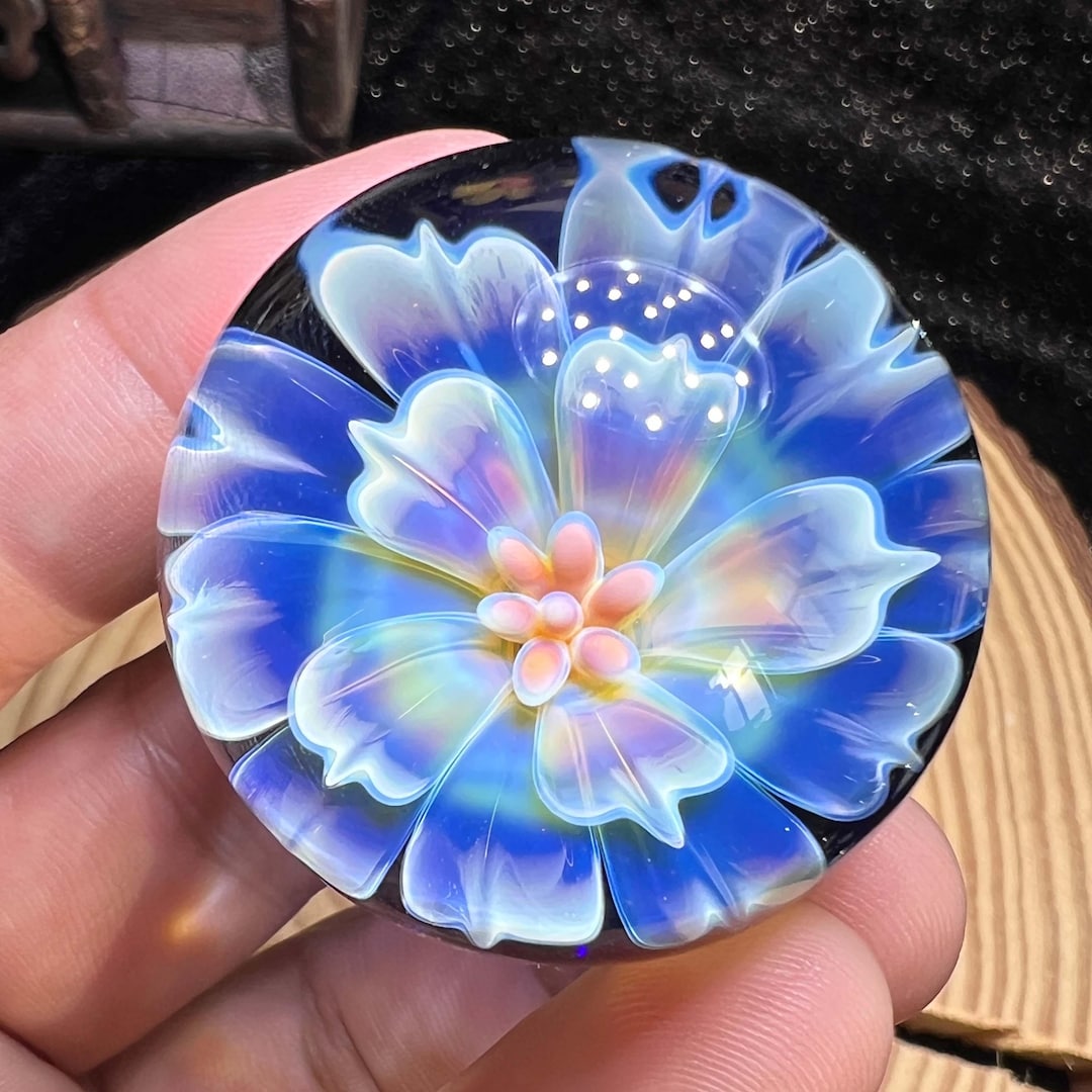 Flowers Glass Ball | Blown Flower Glass | Opal Flower Glass Ball ...