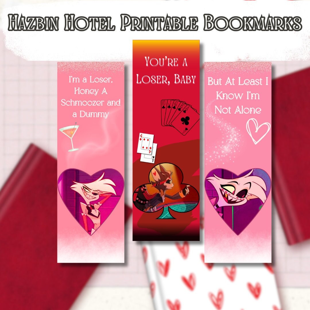 Hazbin Hotel Bookmark, Hazbin Hotel, Printable Bookmark, Digital ...