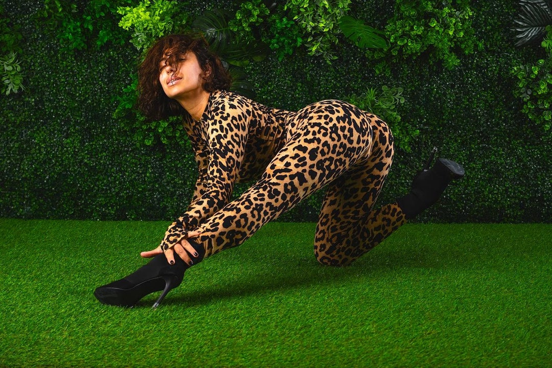 Leopard Bodycon Jumpsuit, Yoga Bodysuit, Dance Romper, Rave Romper ...