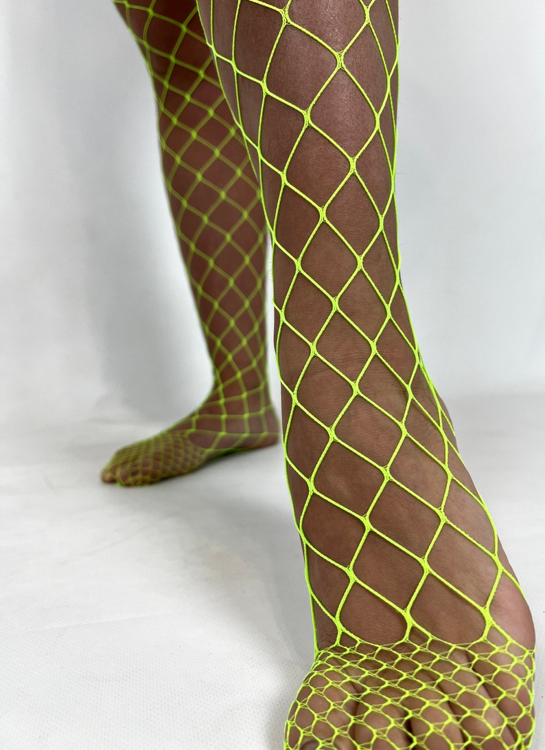 Neon Fishnet Tights, Fishnet Panty Hose, Fishnet Stockings, Festival ...