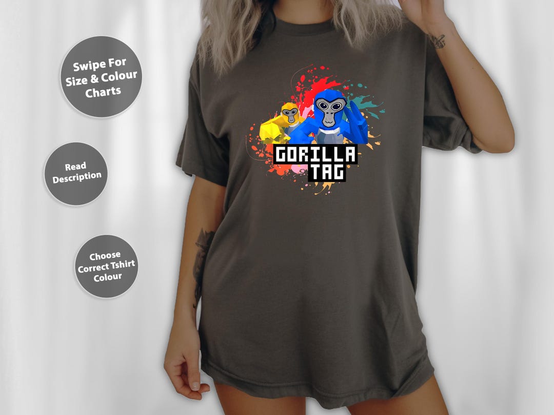 Funny Gorilla Tag , Gorilla Tag Merch Monke VR Game T-shirt, Sweatshirt ...