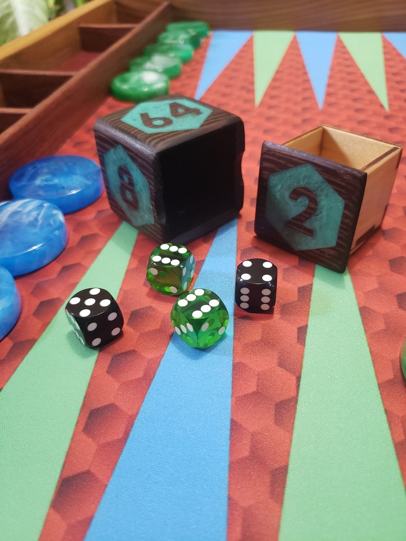 Backgammon Doubling Cube Dice Box With Precision Dice - Etsy