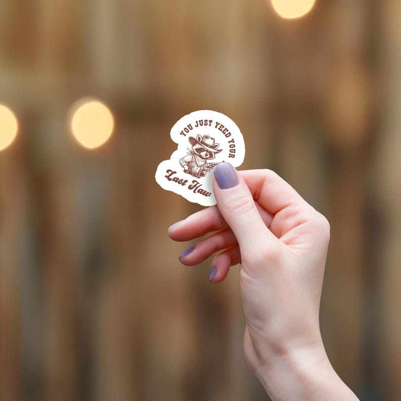 Western Raccoon Cowboy PNG: Funny Meme Design (SVG, PNG) - Etsy