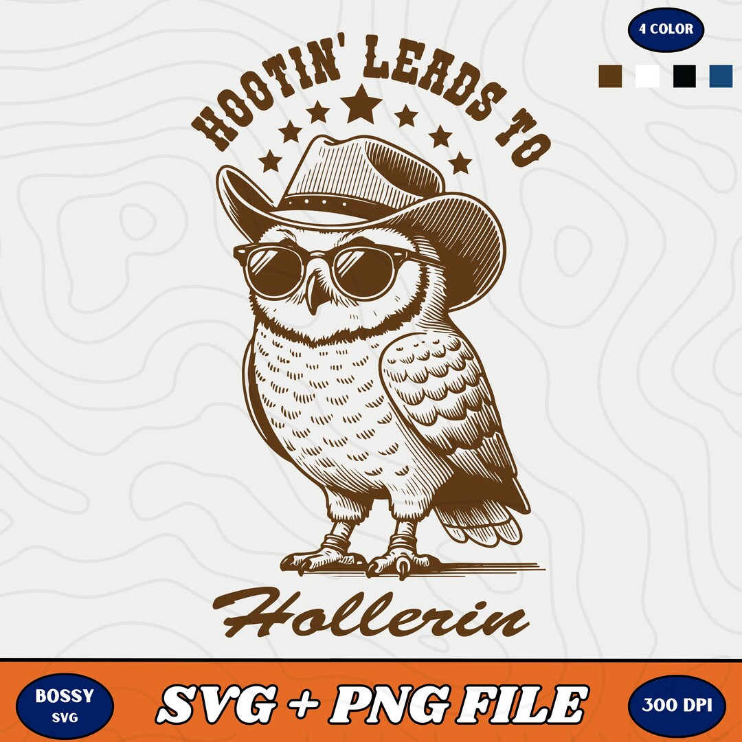 Vintage Western Owl SVG PNG: Cowboy Country Design - Etsy