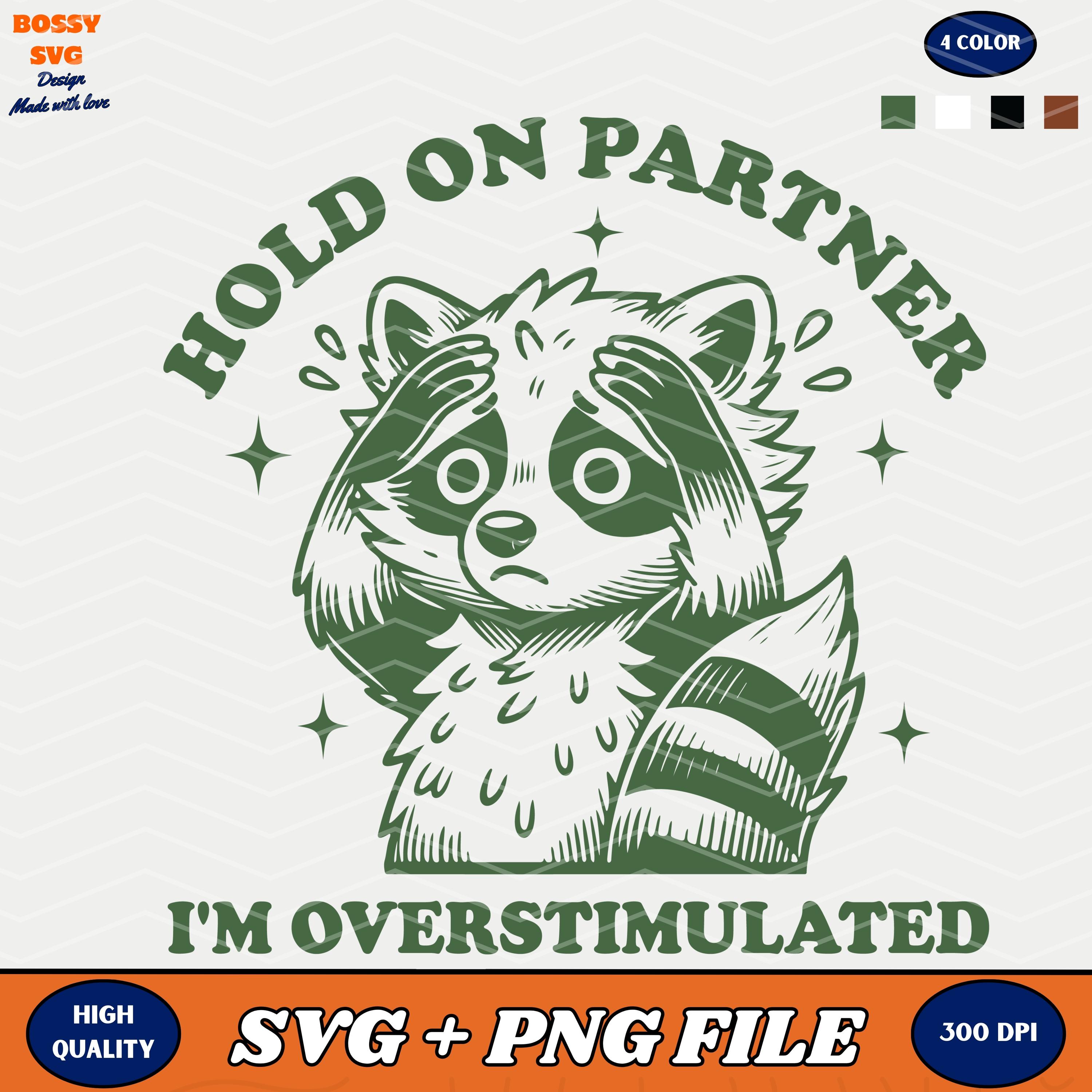 Overstimulated Raccoon SVG PNG: Funny Cowboy Design - Etsy