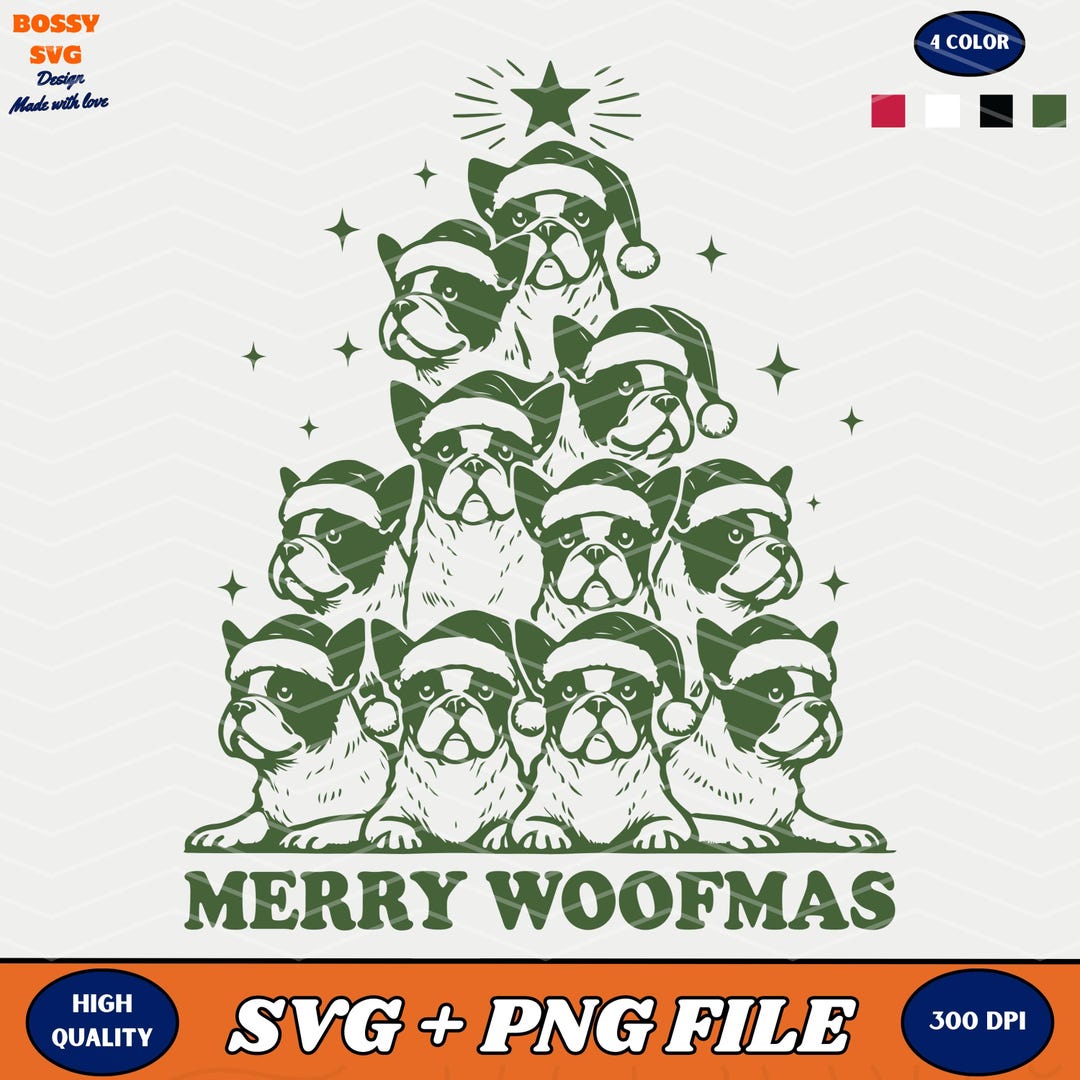 Merry Woofmas Dog Christmas Tree SVG PNG: Funny Dog Mom Design - Etsy