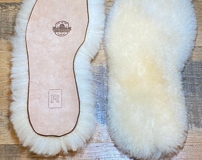 Sheepskin Insoles Shearling Fur Boot Liners Leather and Wool. Wool Shoe ...