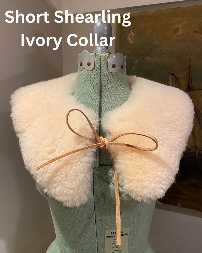 Genuine Sheepskin Collar With Leather Tie or a Snap - Etsy