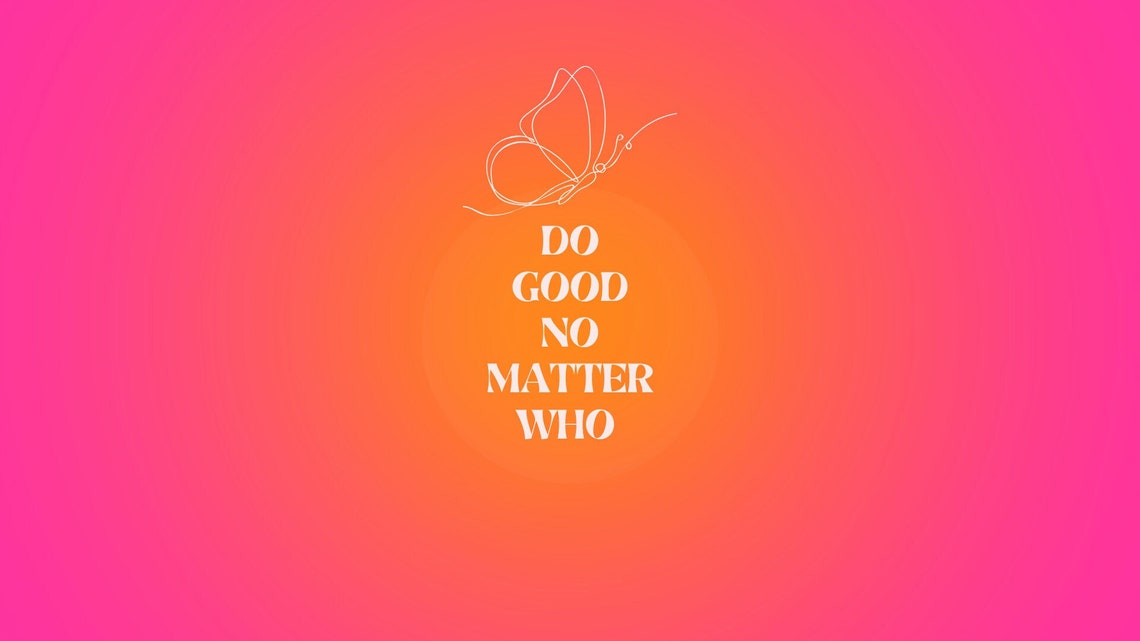 Positive Quote Pink Orange Gradient Desktop Wallpaper - Etsy