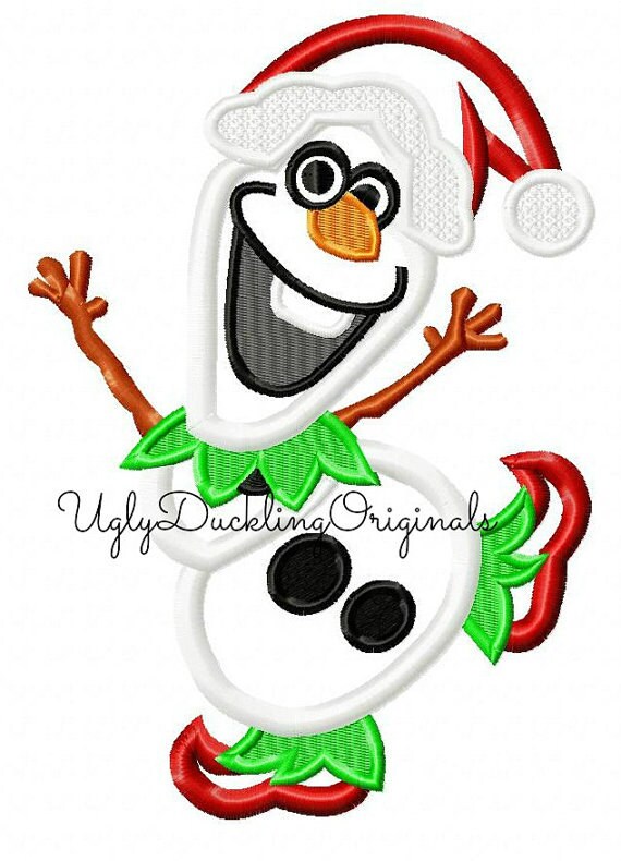 Christmas Santa Elf Olaf Cold Snowman Applique Ruffle Style | Etsy