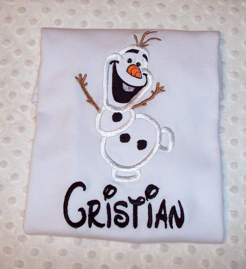 Frozen Inspired Olaf Monogram Applique Short or Long Sleeve - Etsy