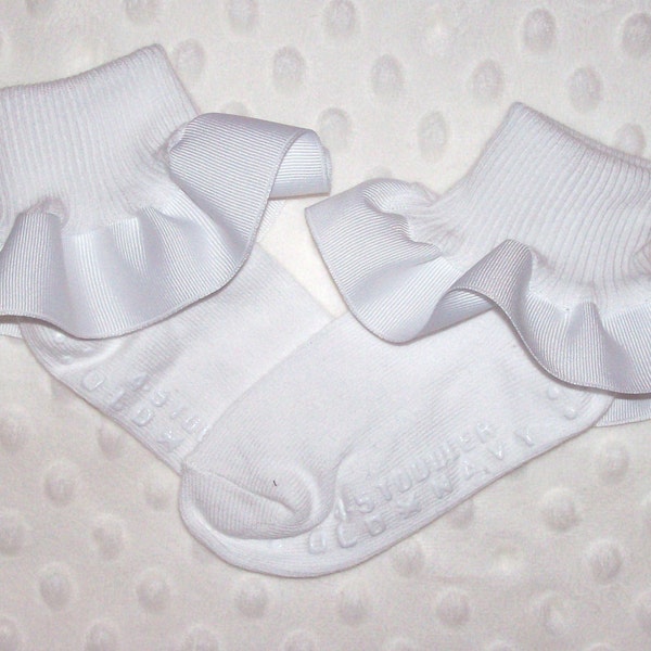 White Ruffle Socks - Etsy