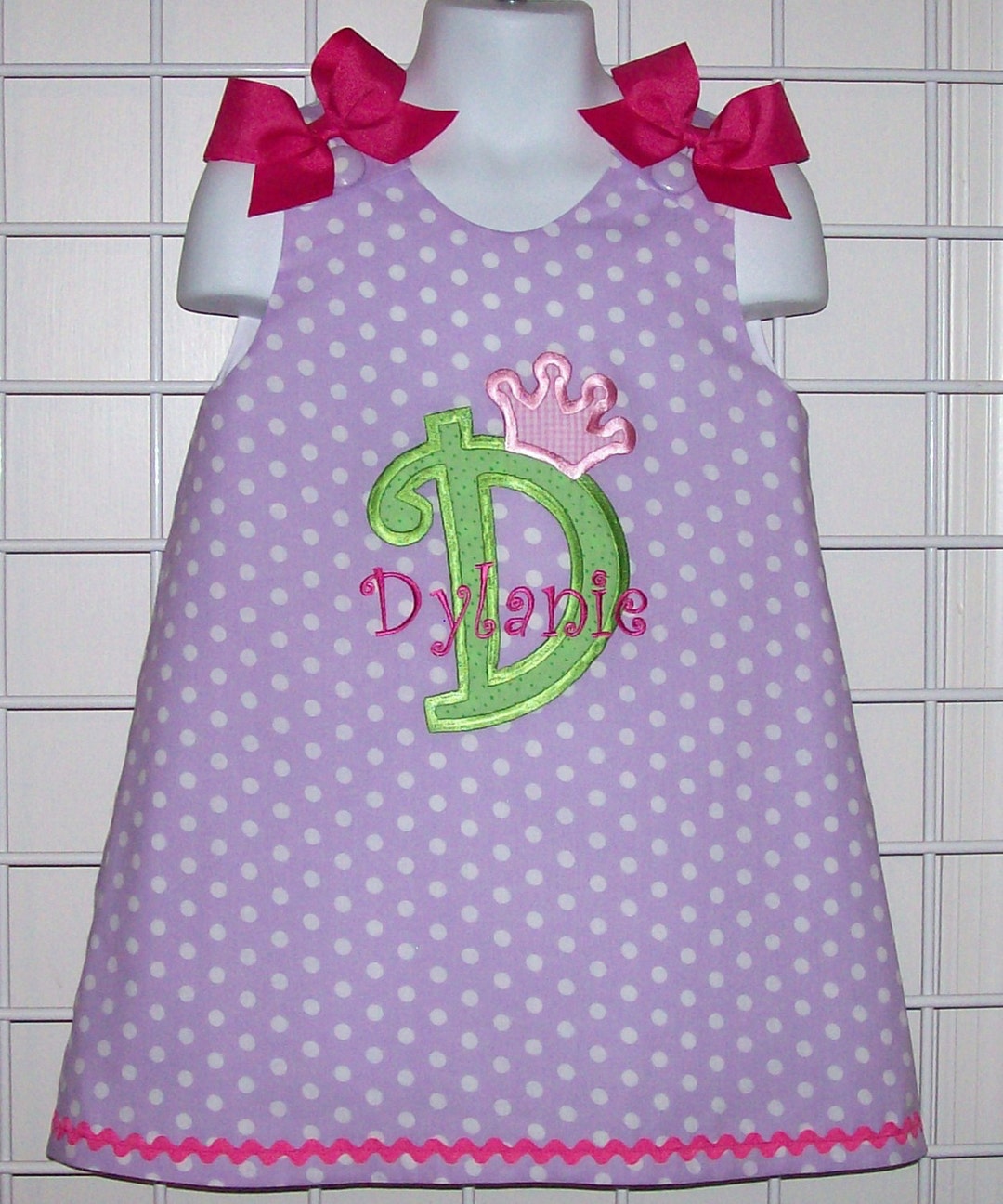 Initial Applique With Princess Crown Monogram A-line Dress - Etsy