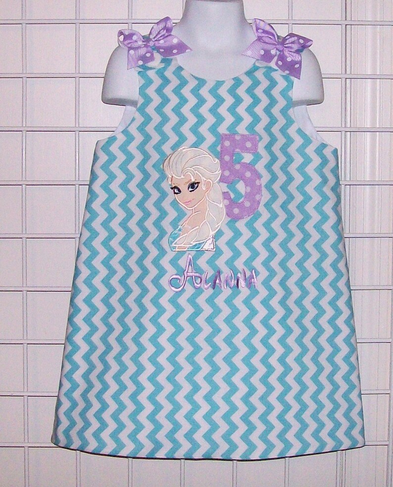 Elsa Snow Queen Frozen Inspired Applique Monogram Lavender Purple Dot ...