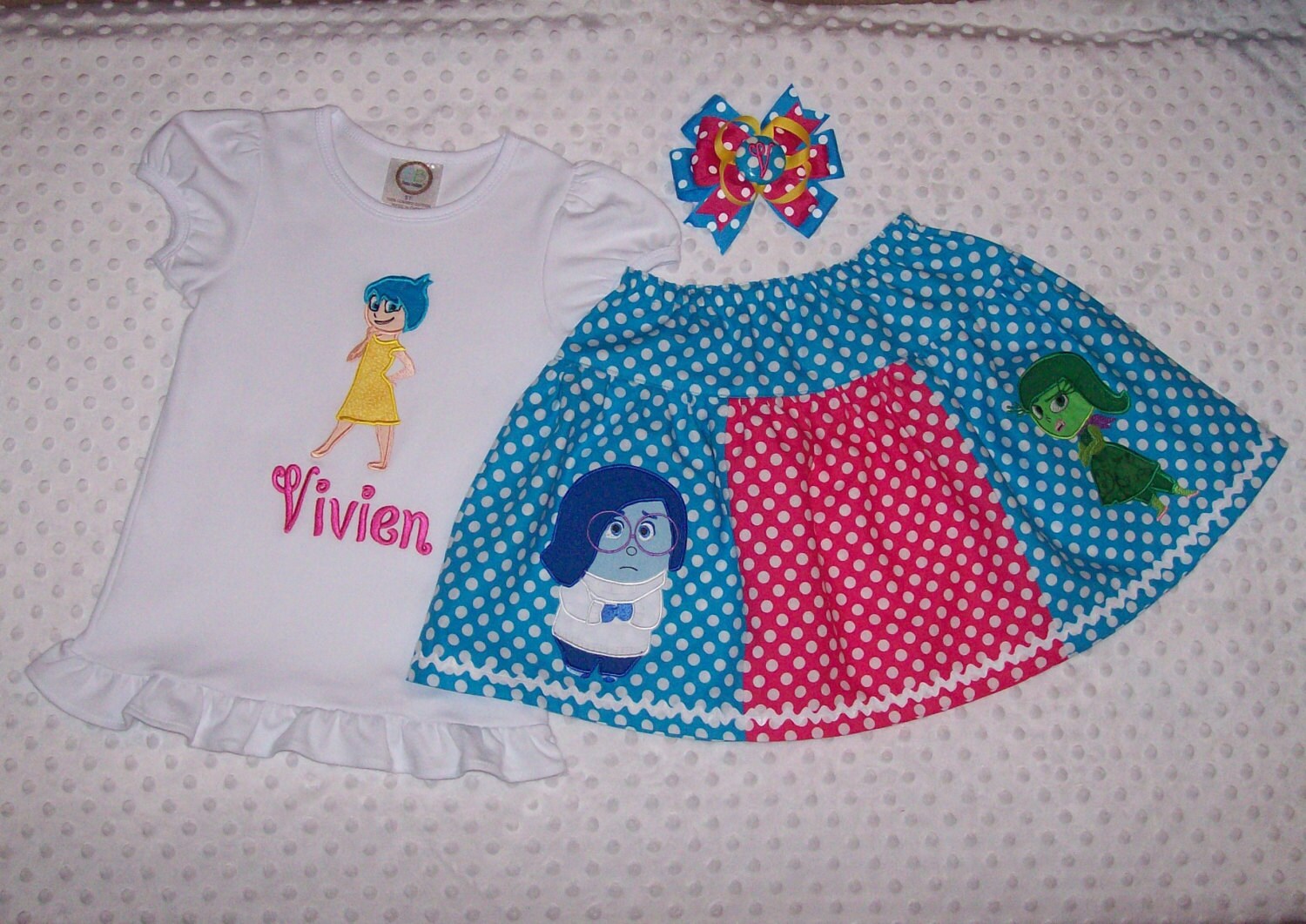 Inside Out Applique Monogram Ruffle T-shirt With Applique - Etsy