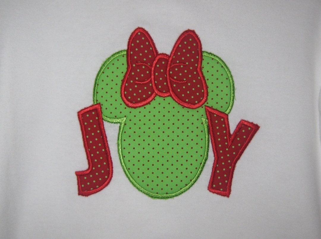 Mickey Minnie Mouse JOY Christmas Applique Holiday T-shirt - Etsy