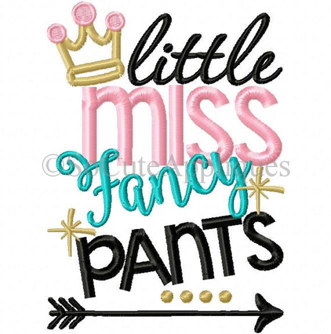 Little Miss Fancy Pants Applique T-shirt Short or Long Sleeve - Girl ...
