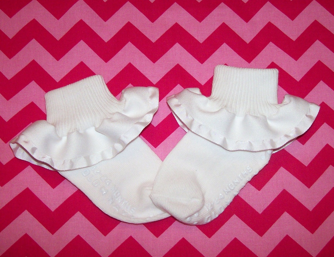Ruffled Satin Edge Ribbon Socks 20 Colors for You to Choose - Etsy
