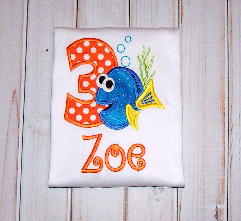 Fish With Number Applique Ruffle Style Short or Long Sleeve - Etsy