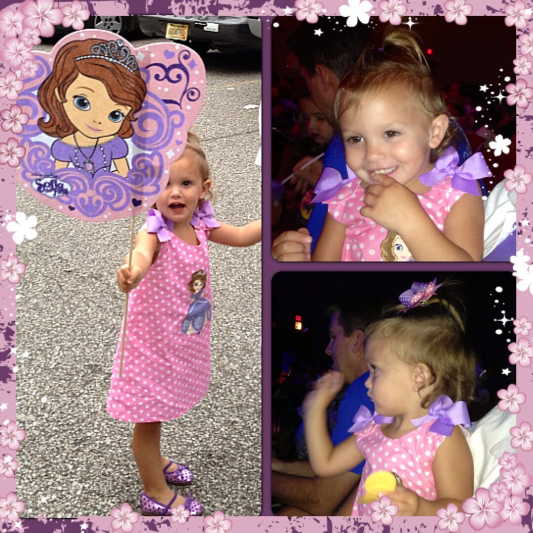 Princess Sofia the First Applique Monogram PINK Polka Dot - Etsy