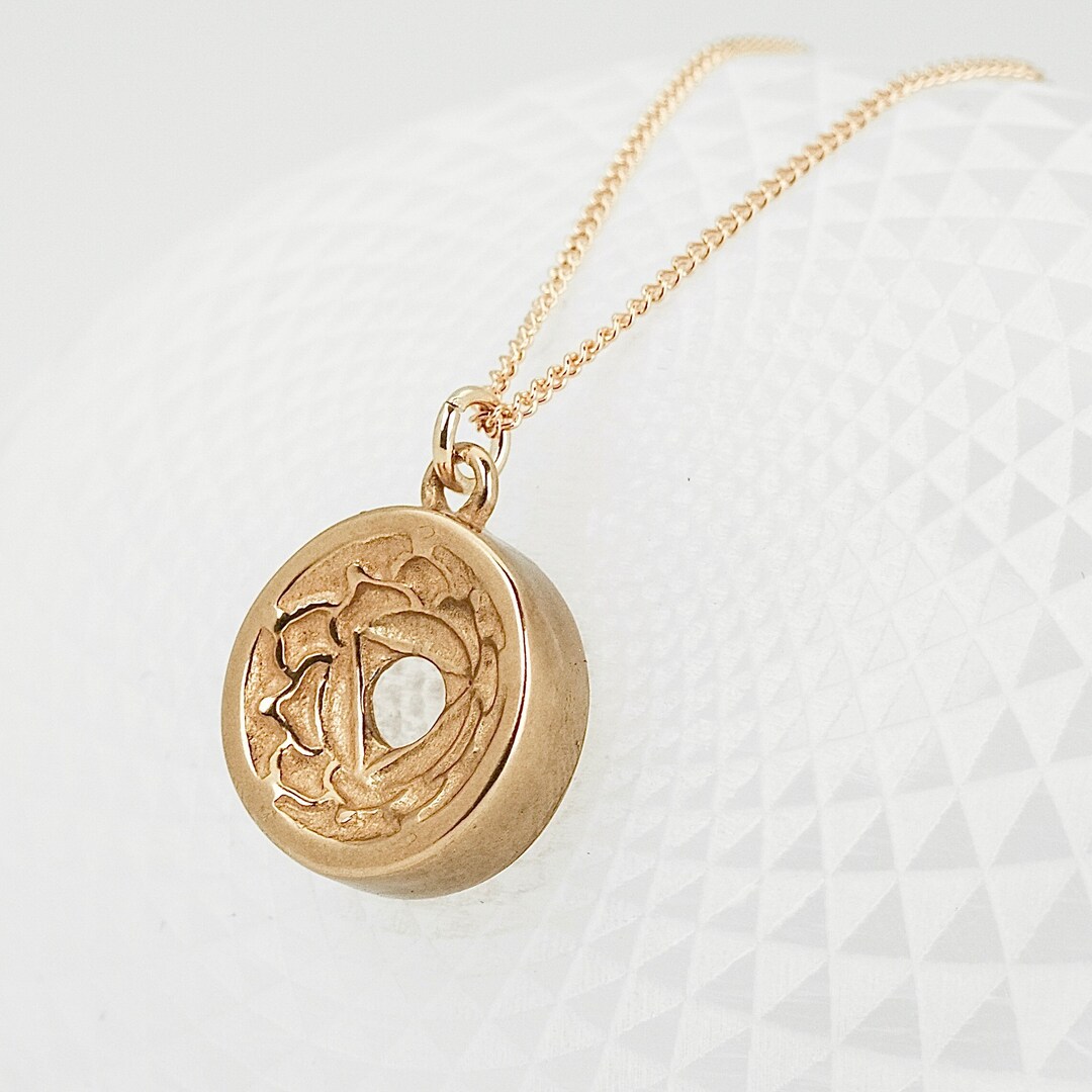 HANDMADE gold Bronze Solar Plexus Charm-sized Centering Pendant ...