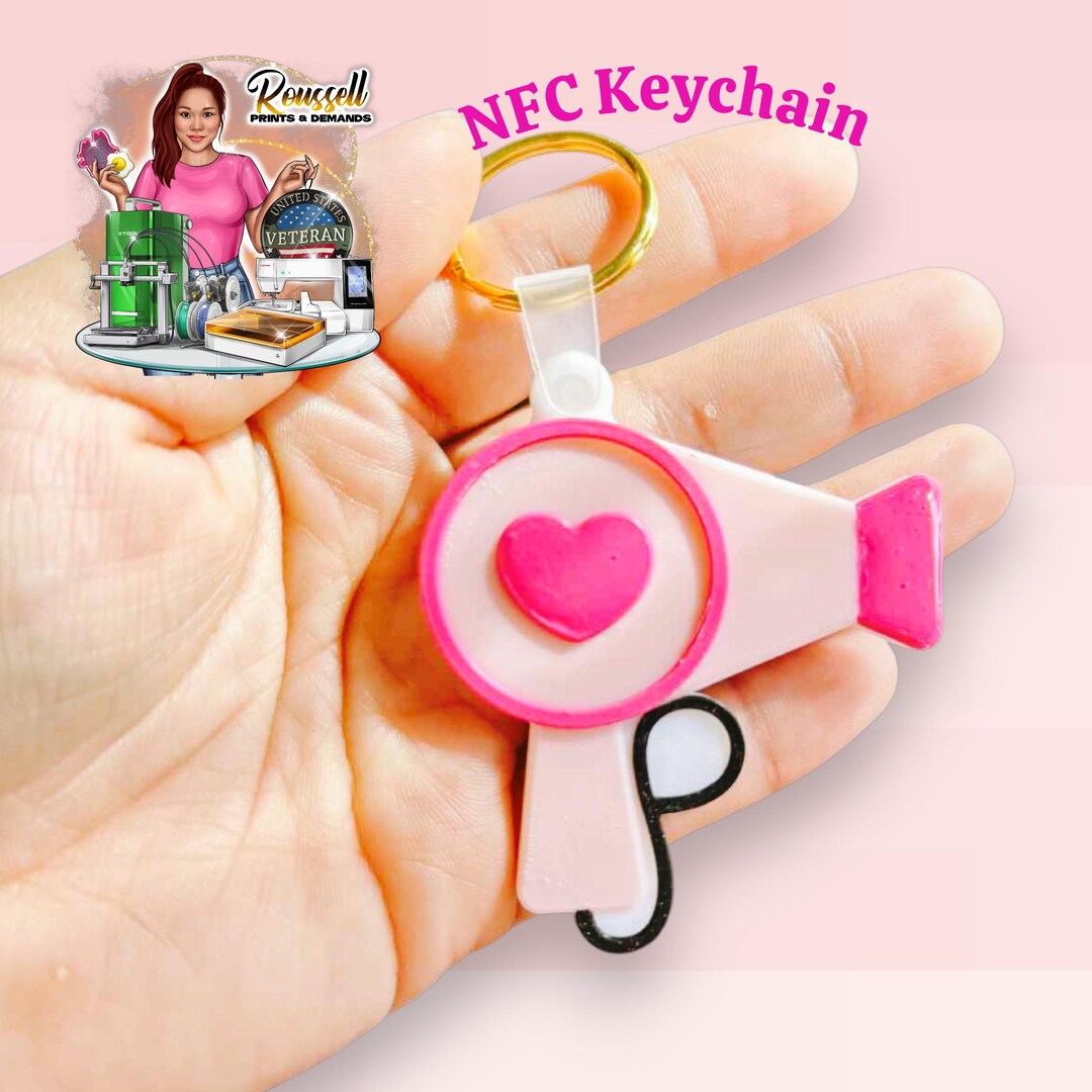 Hair Blower NFC Keychain 3d Printed - Etsy