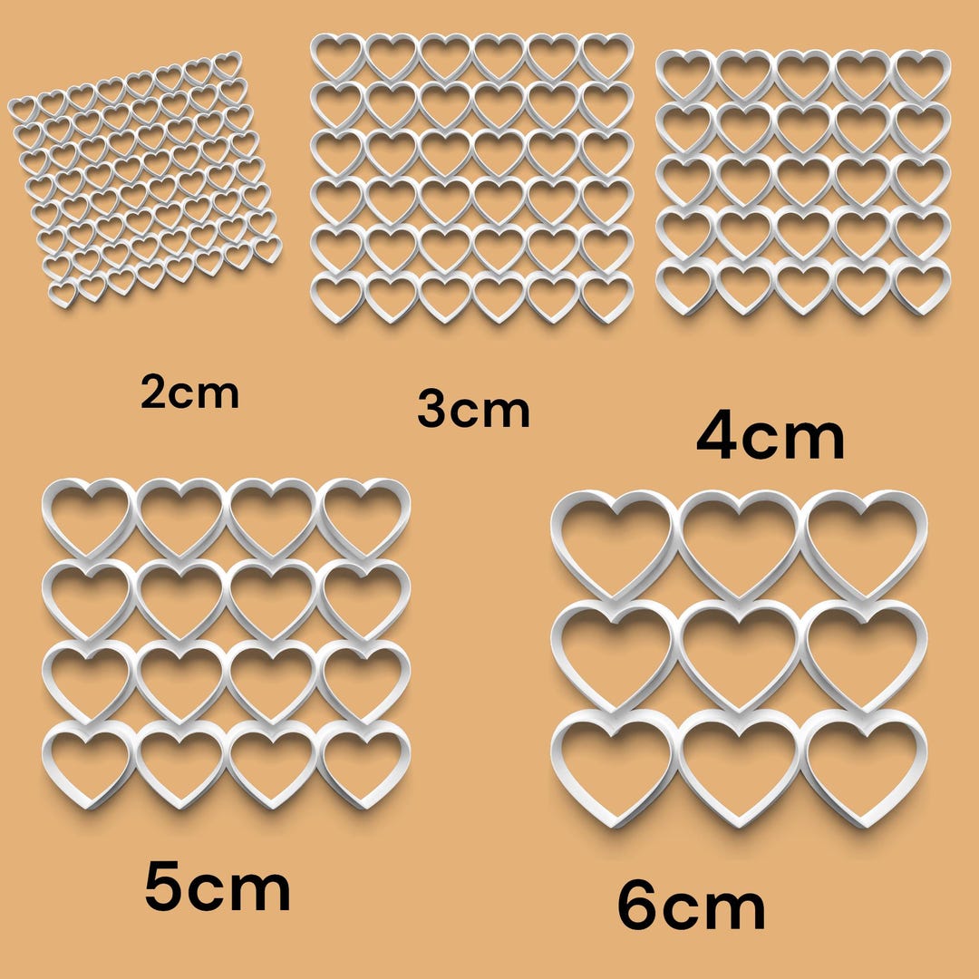 Heart Multiple Cutter 3d Printed - Etsy