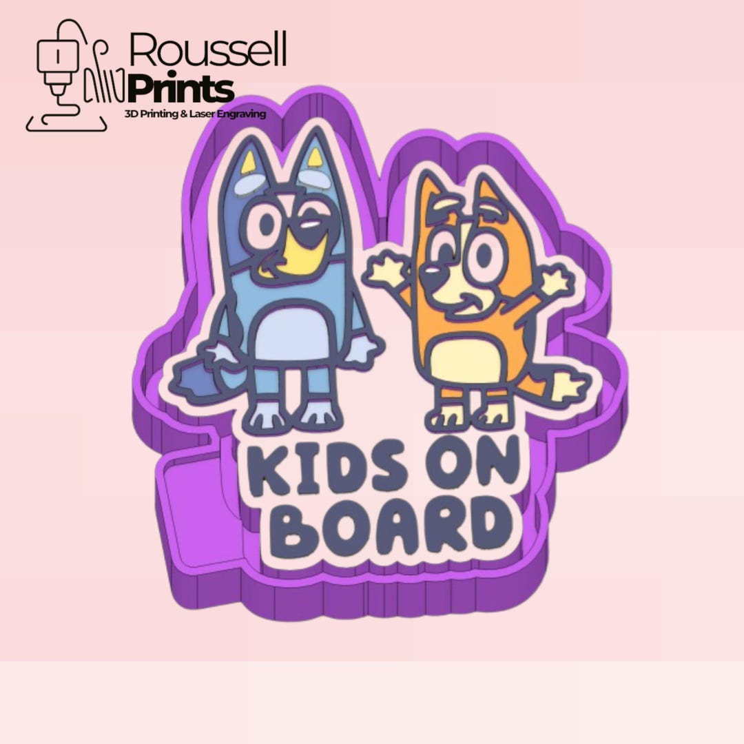 Kids on Board Bluey Freshie Silicone Mold or 3d Molder - Etsy